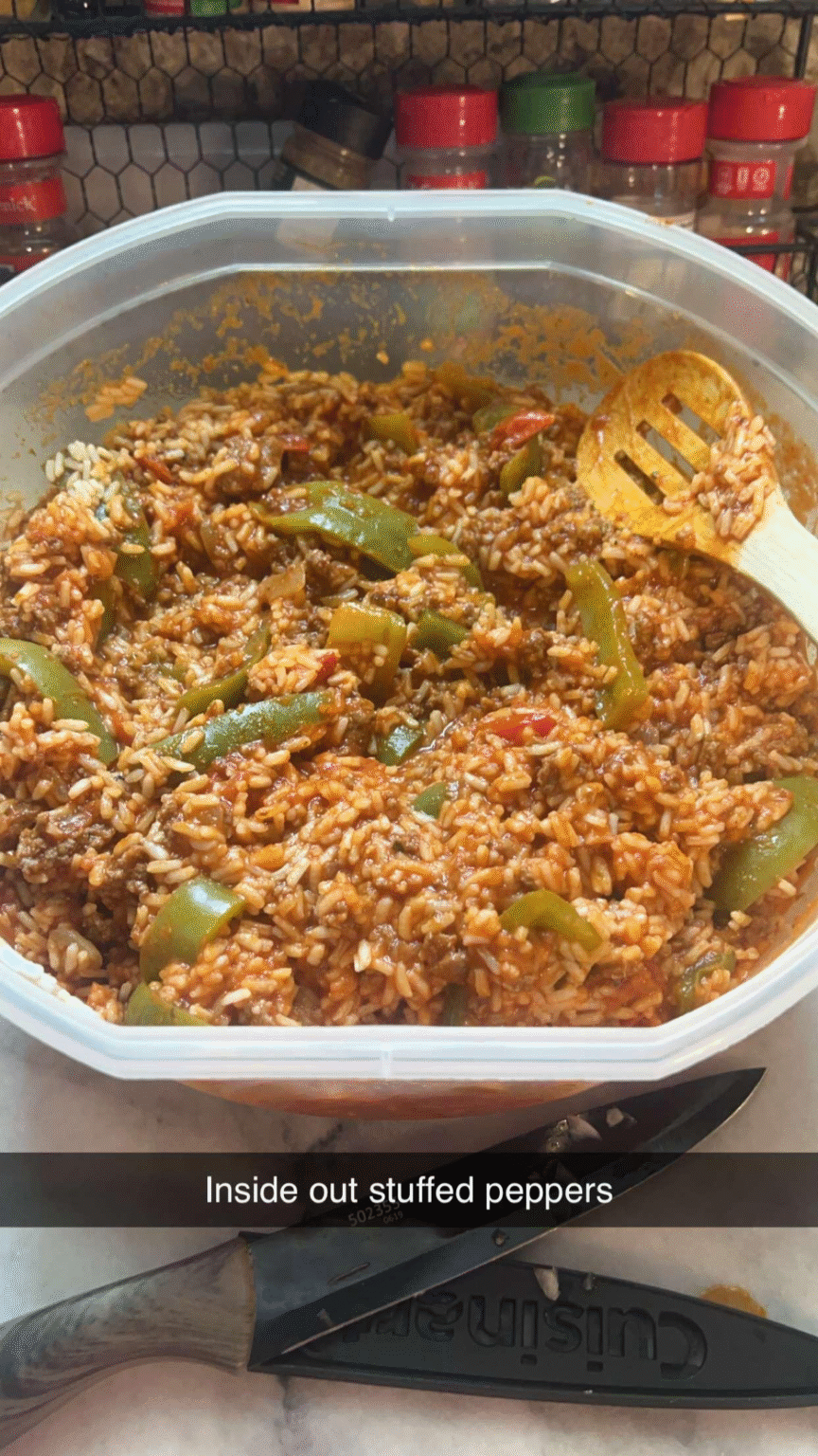 Inside-Out Stuffed Green Bell Peppers